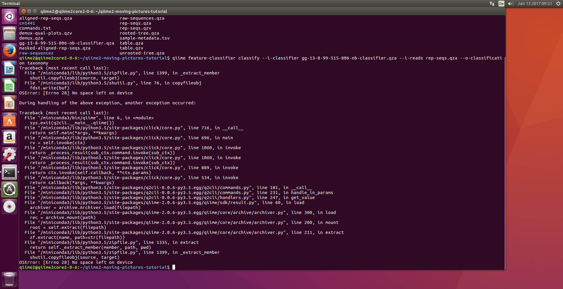 No disk space on virtual box - User Support - QIIME 2 Forum